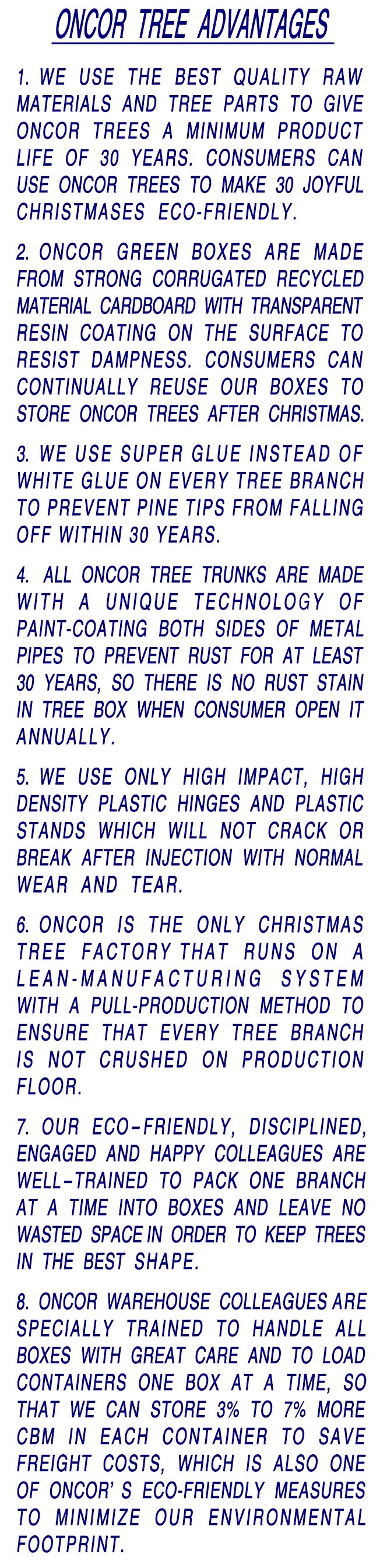 ONCOR TREE ADVANTAGES